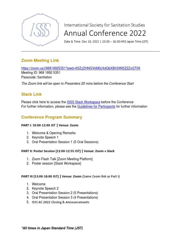 ISSS AC Program (For Participants) | PDF | Wash | Water Pollution