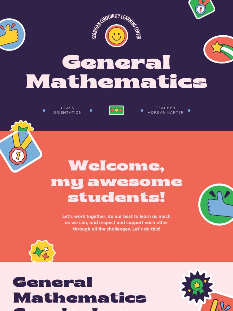 Colorful Modern Retro General Mathematics Class Orientation Education ...