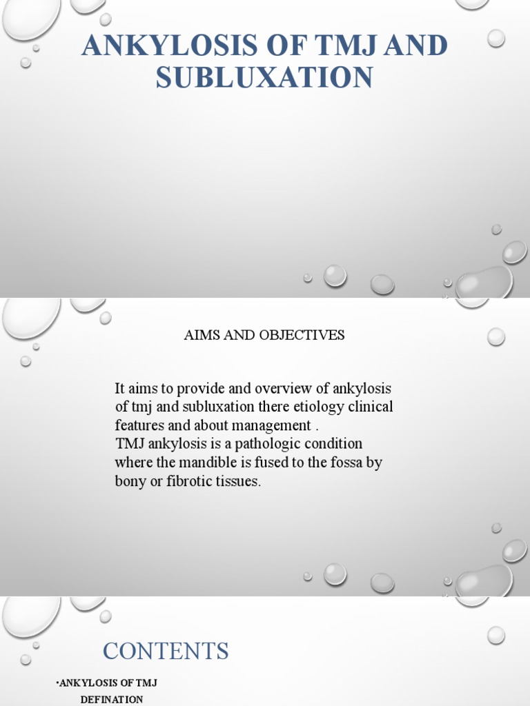 Ankylosis of TMJ and Subluxation | Download Free PDF | Human Anatomy ...