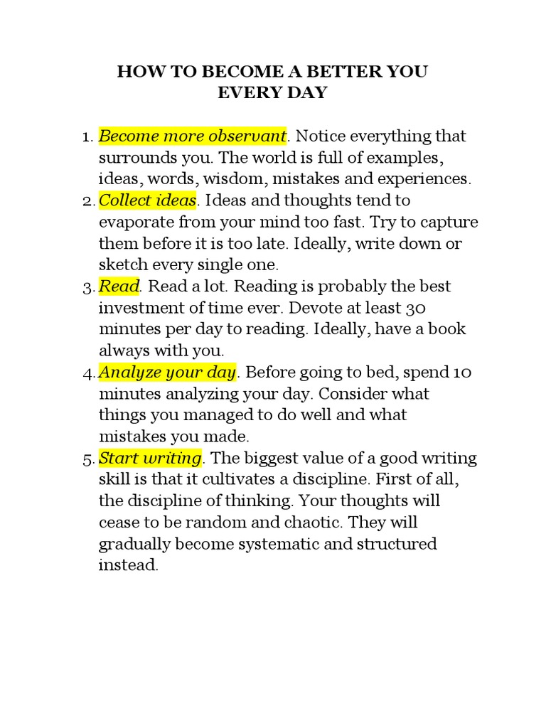 How To Become A Better You | PDF