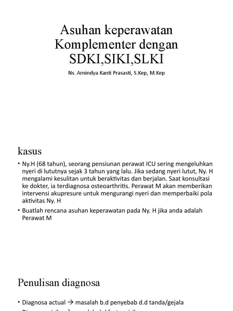 Asuhan Keperawatan Komplementer Dengan SDKI, SIKI | PDF