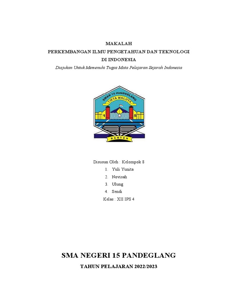 Makalah Sman 15 PDG Perkembangan Iptek Di Indonesia | PDF