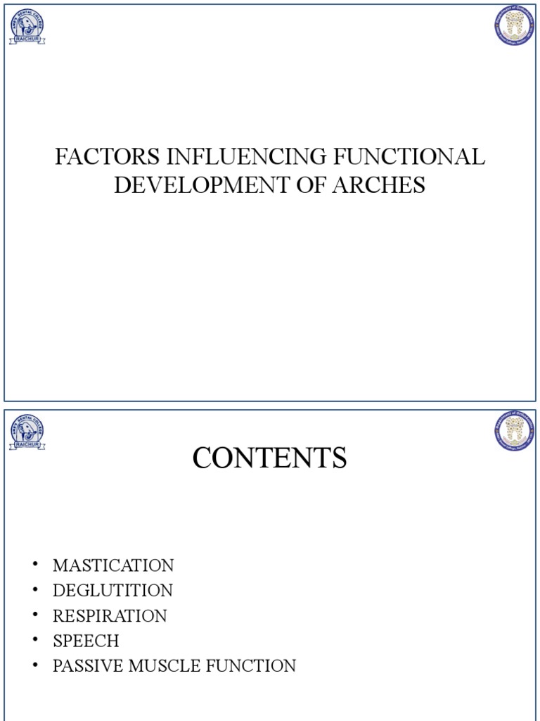 Functional Development of Arches - Factors Influencing | PDF | Tongue ...