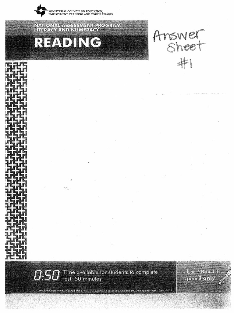 Reading Answer Sheet 1 | PDF