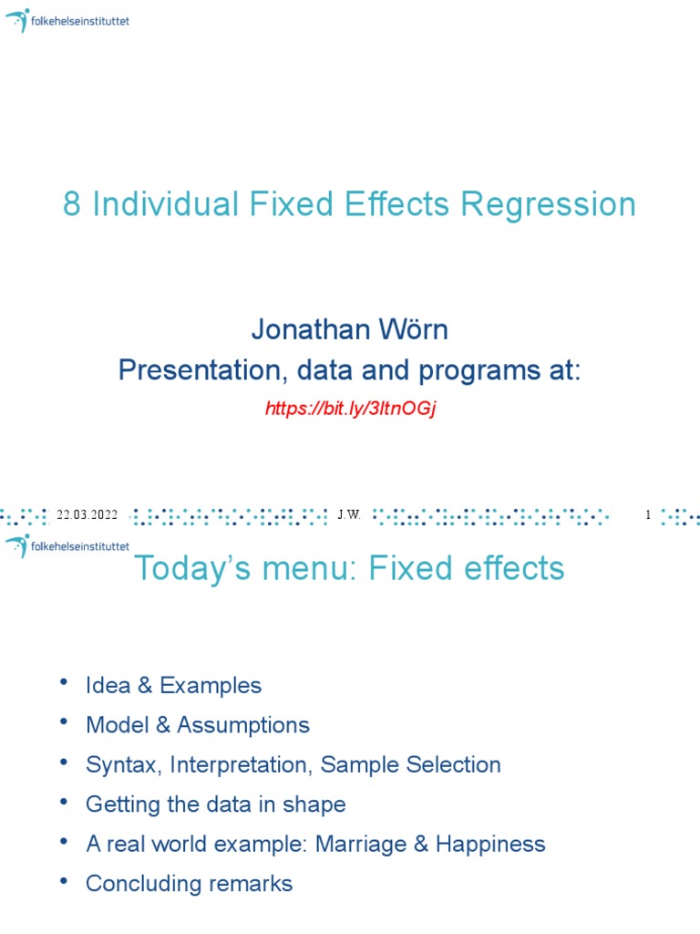 Fixed Effects Regression Explained | PDF | Fixed Effects Model ...