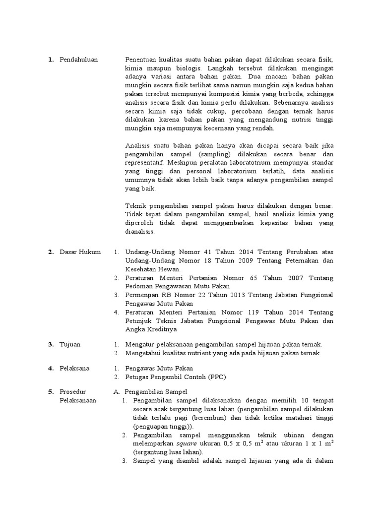 Tugas Kelompok B 1 Sop Pengambilan Sampel Di HPT | PDF