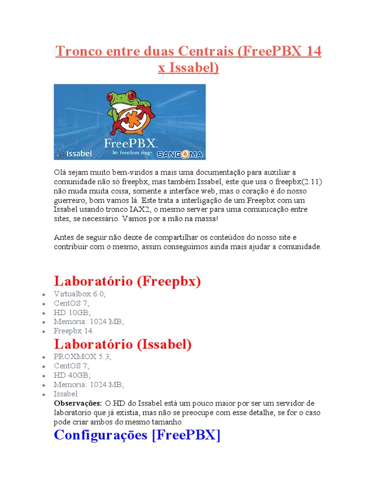 Tronco Iax2 Entre Duas Centrais | PDF | Informática | Ciência da Computação