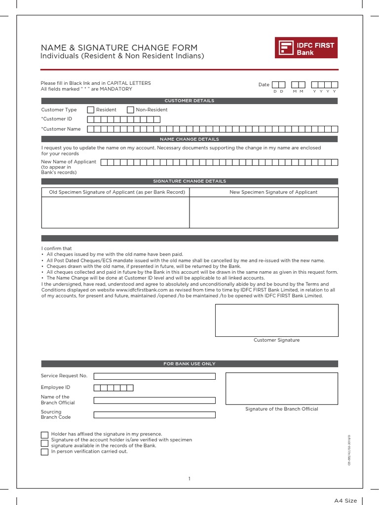 Name & Signature Change Individual V3 | Download Free PDF | Cheque ...