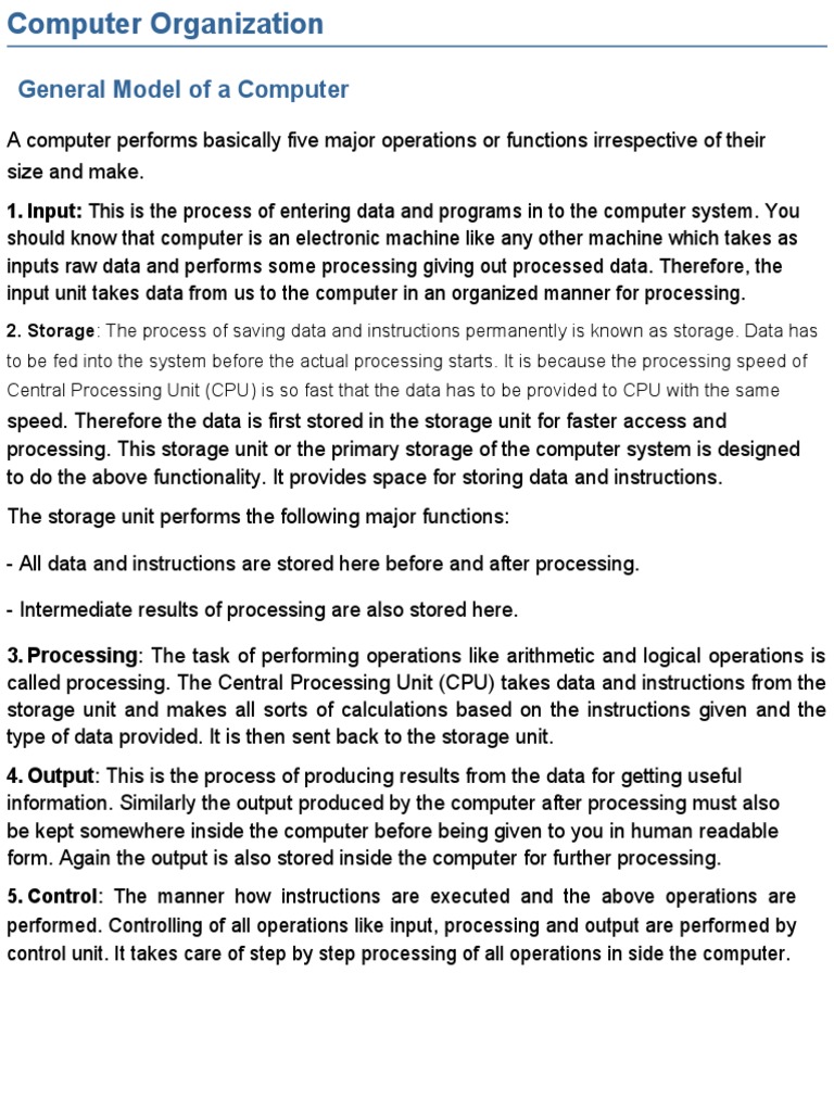 Computer Organization | PDF | Computer Data Storage | Central ...