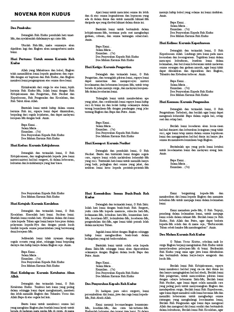 Novena Roh Kudus | PDF