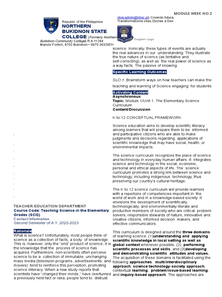 Module 1 SCI2 Final | PDF | Constructivism (Philosophy Of Education ...