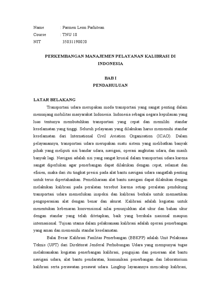 Peran BBKFP dalam Kalibrasi Penerbangan | PDF | Bisnis | Teknologi ...