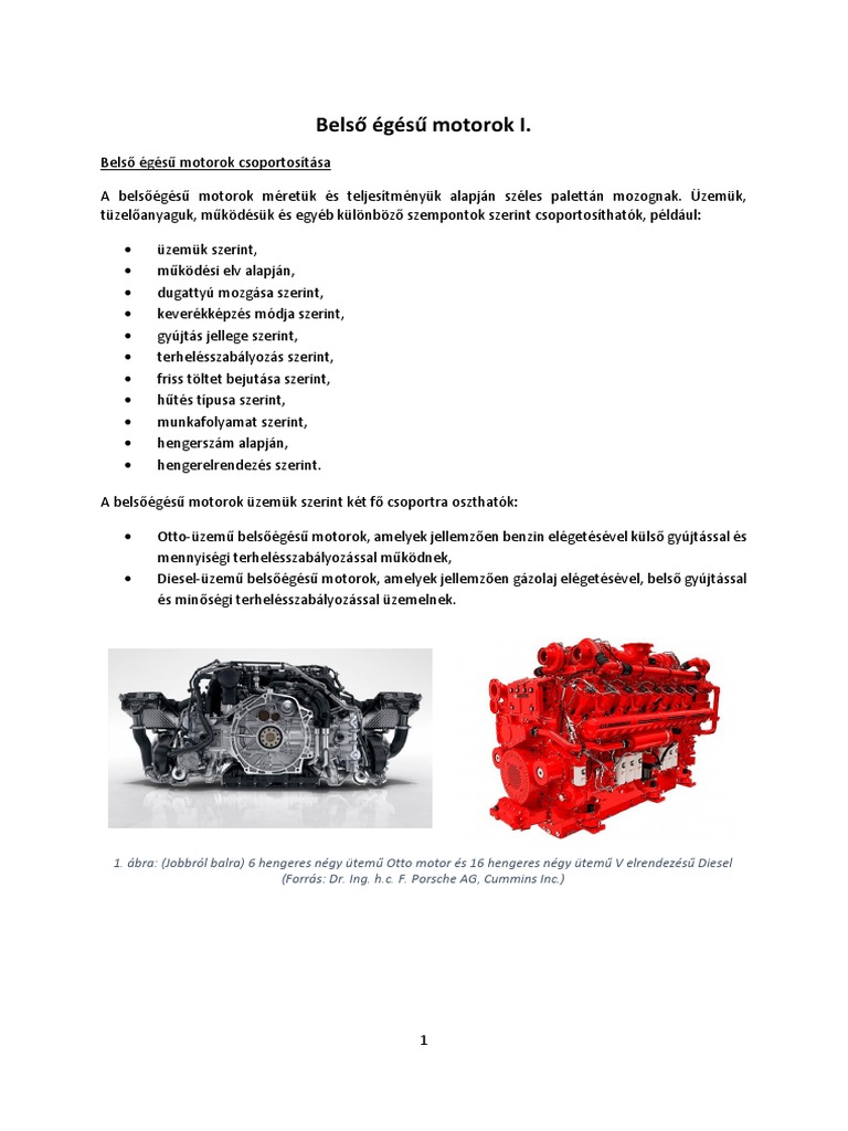 Belsoegesu Motorok Jegyzet | PDF