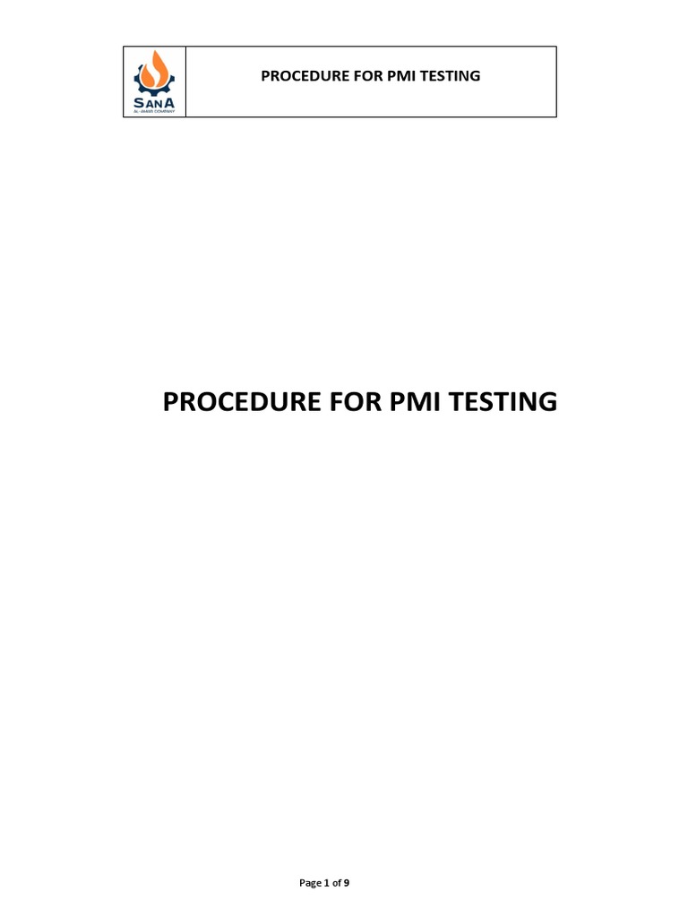 PMI Procedure | Download Free PDF | Construction | Welding
