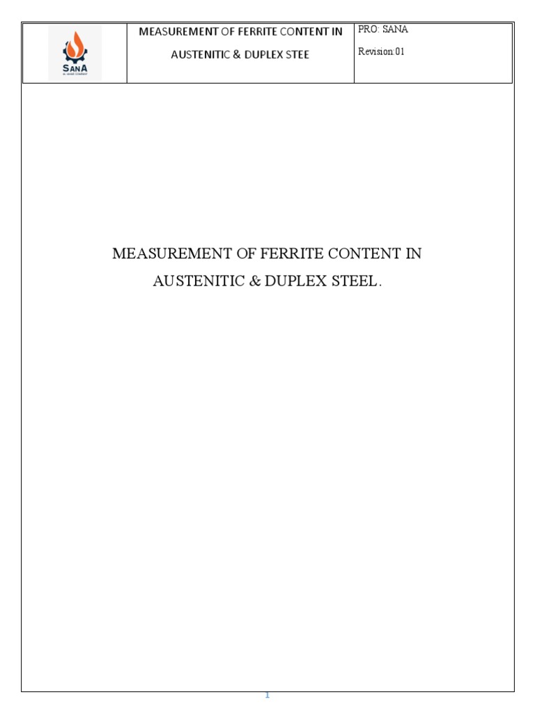 Procedure For Ferrit Testing | PDF | Construction | Welding