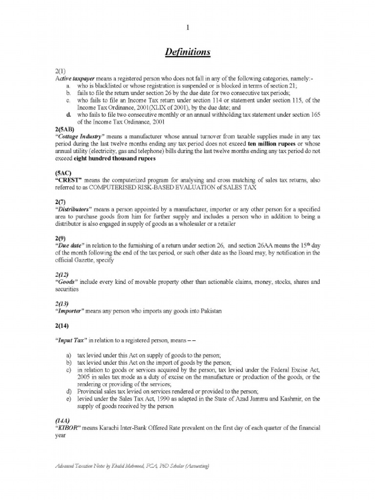 14 - Sales Tax Notes-Complete | PDF