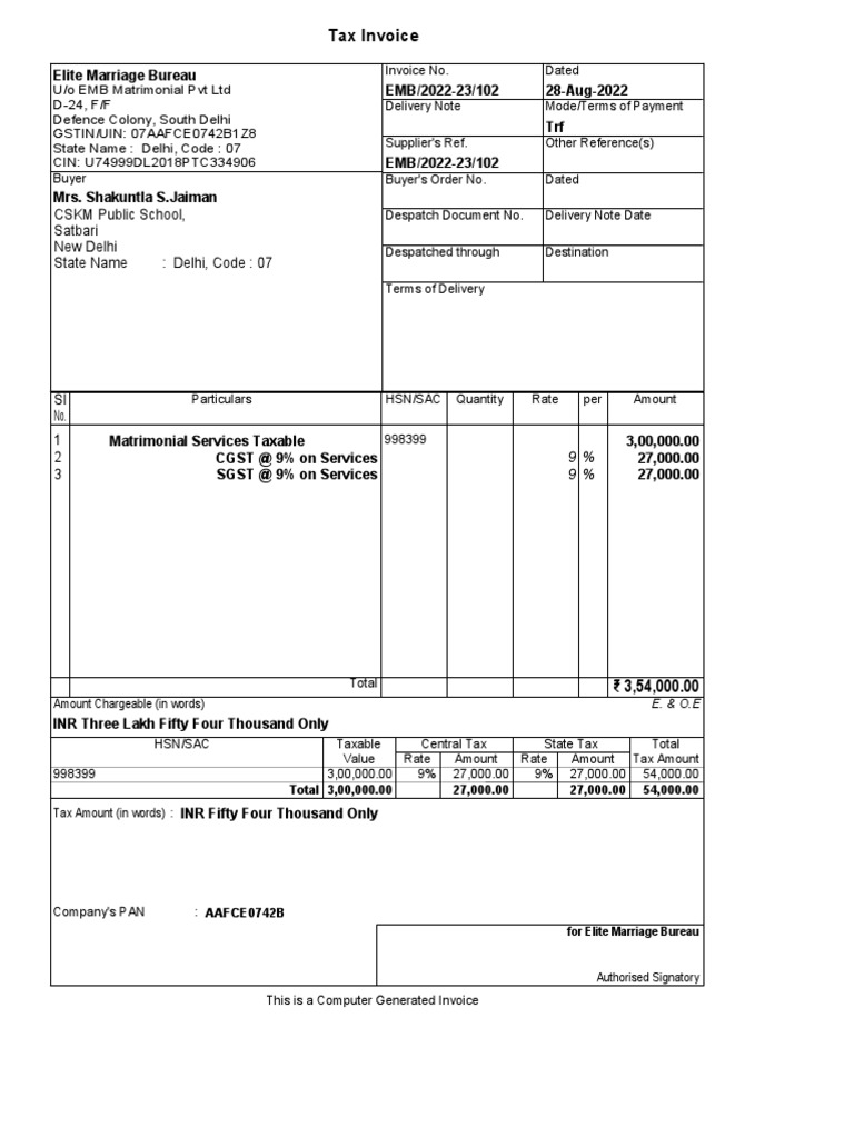 Tax Invoice | PDF | Economies | Public Law
