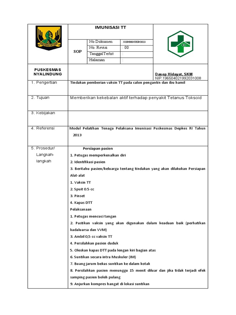 Dosis Suntik Vaksin TT 0,5 cc | PDF | Sains & Matematika