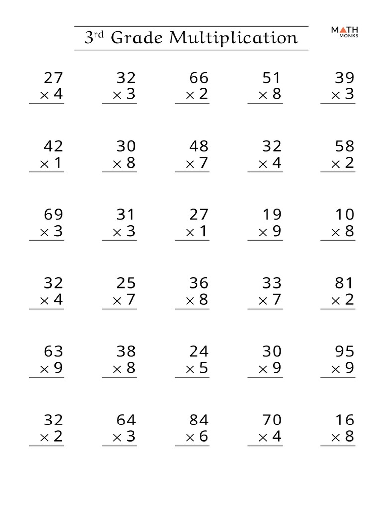 3rd Grade Free Multiplication Worksheets | PDF