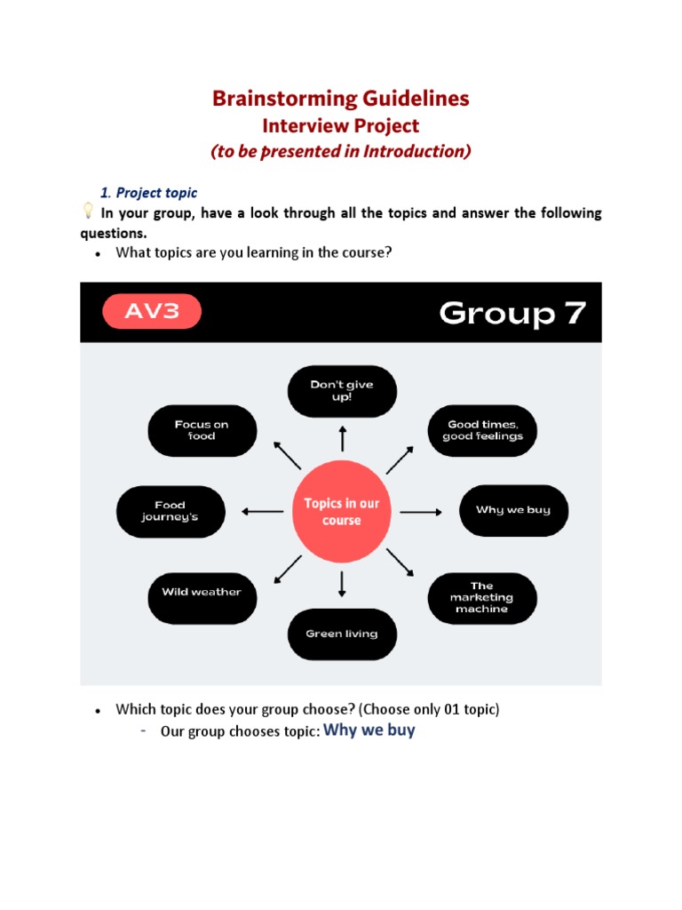 Brainstorming Guidelines Av3 Gr7 Pdf Communication Business Process 