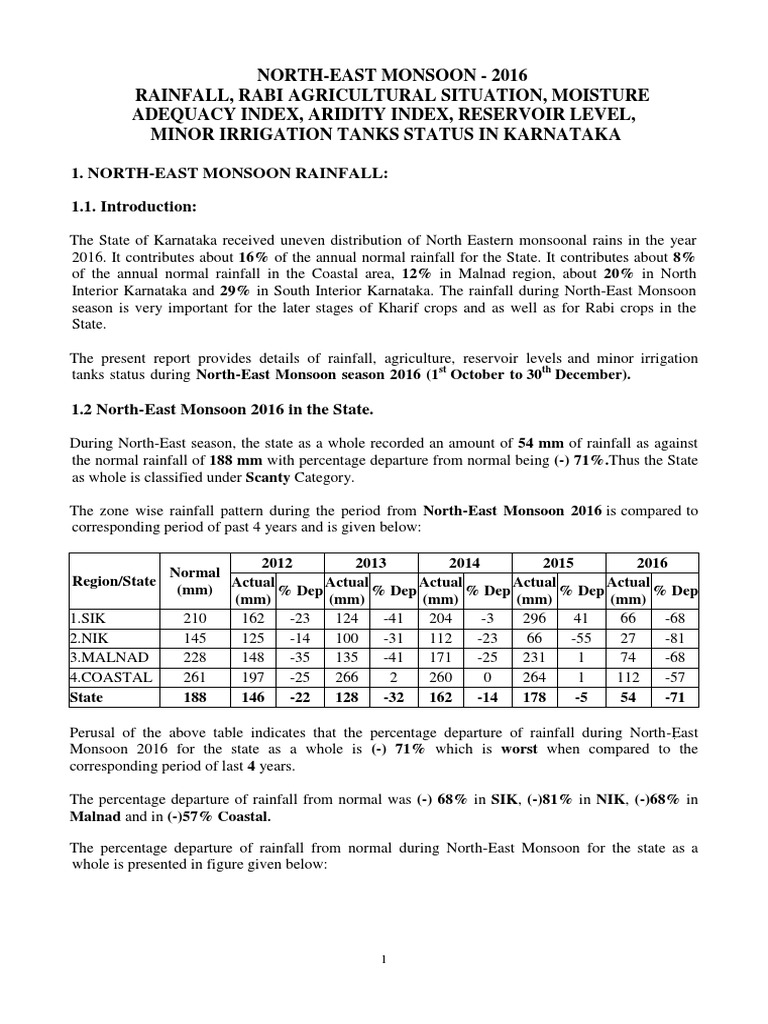 NorthEast Monsoon Seasonal Report - 2016 | PDF | Physical Geography | Earth Sciences
