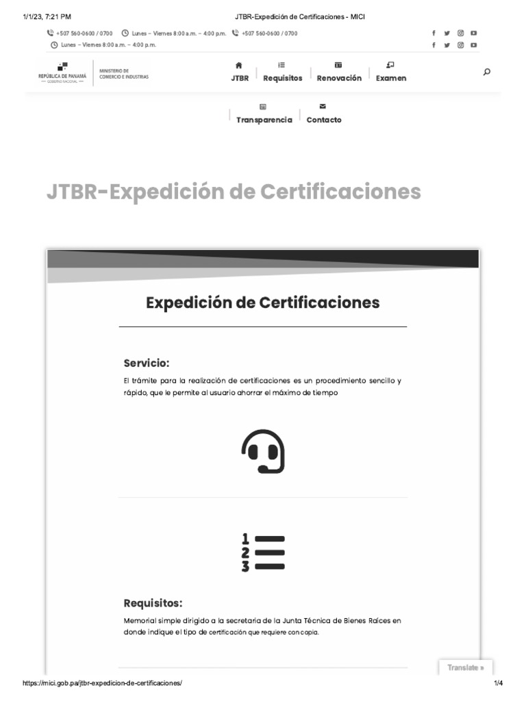 JTBR-Expedición de Certificaciones - MICI | PDF
