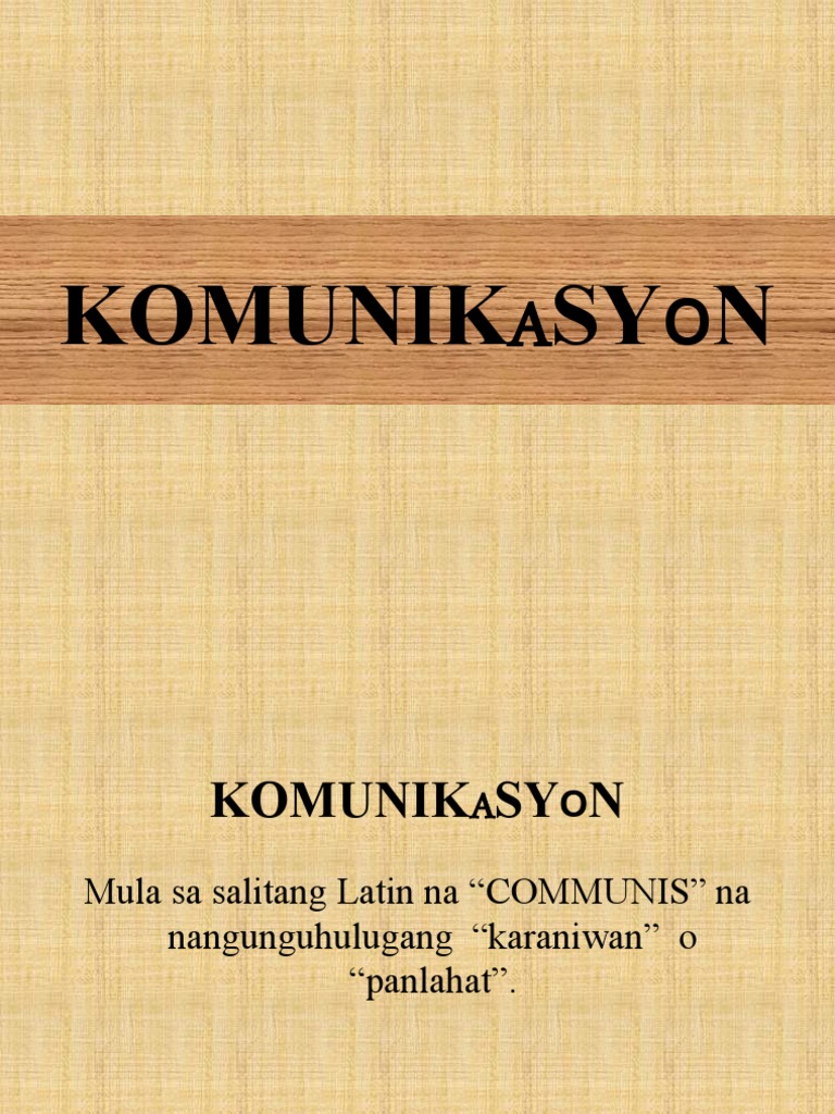 Komunikasyon | PDF