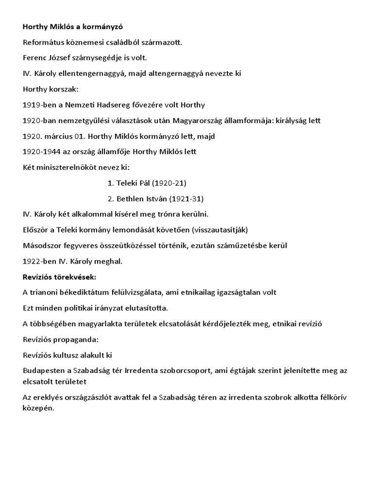 Horthy | PDF