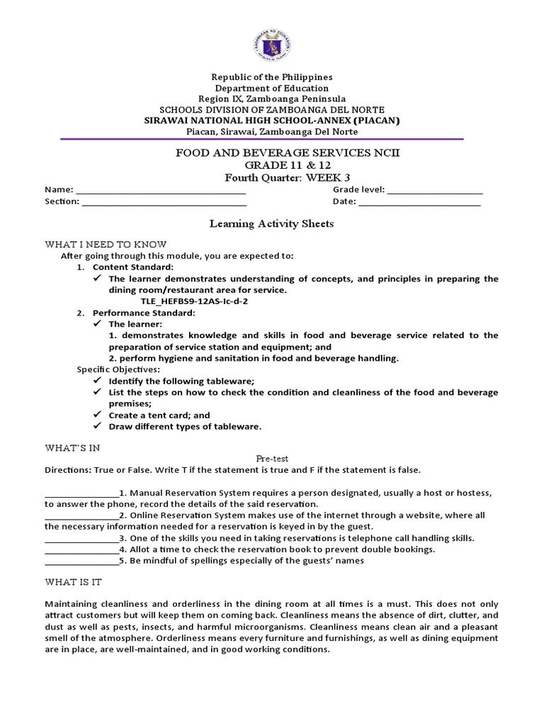 FBS G11-12 - Q1.3 | PDF | Tableware | Spoon