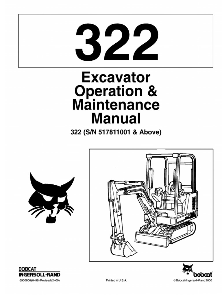 Bobcat 322 322D 322G Excavator Operation Maintenance Manual | PDF ...