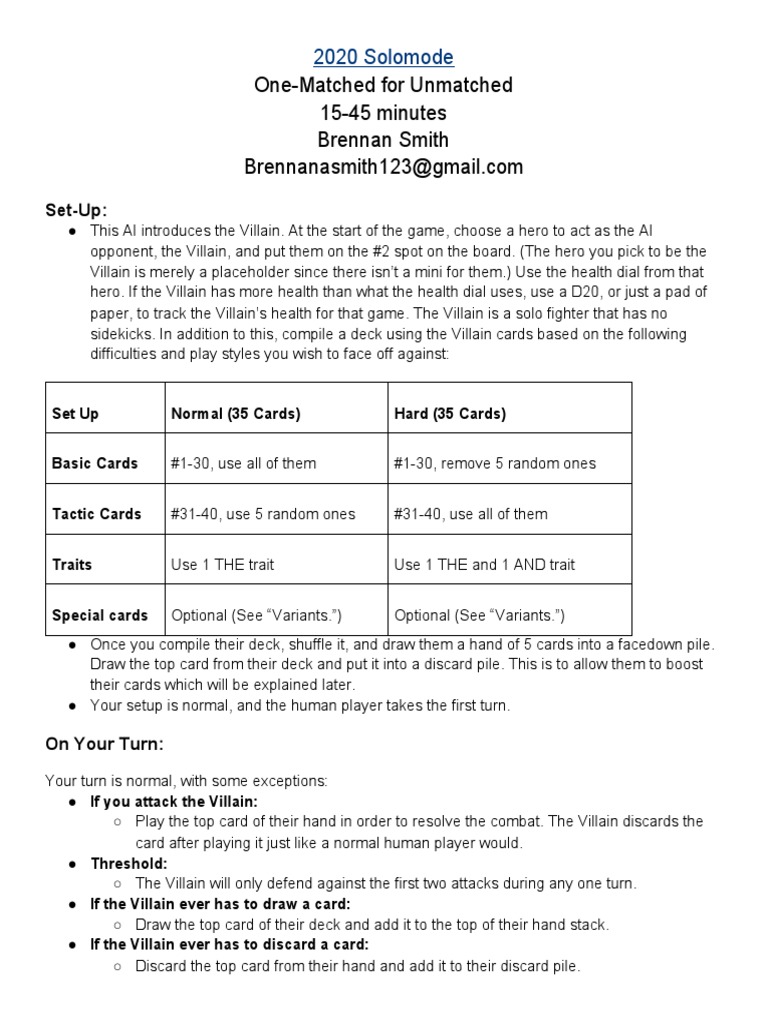One-Matched Rules (Version 4) - Merged | Download Free PDF | Playing ...