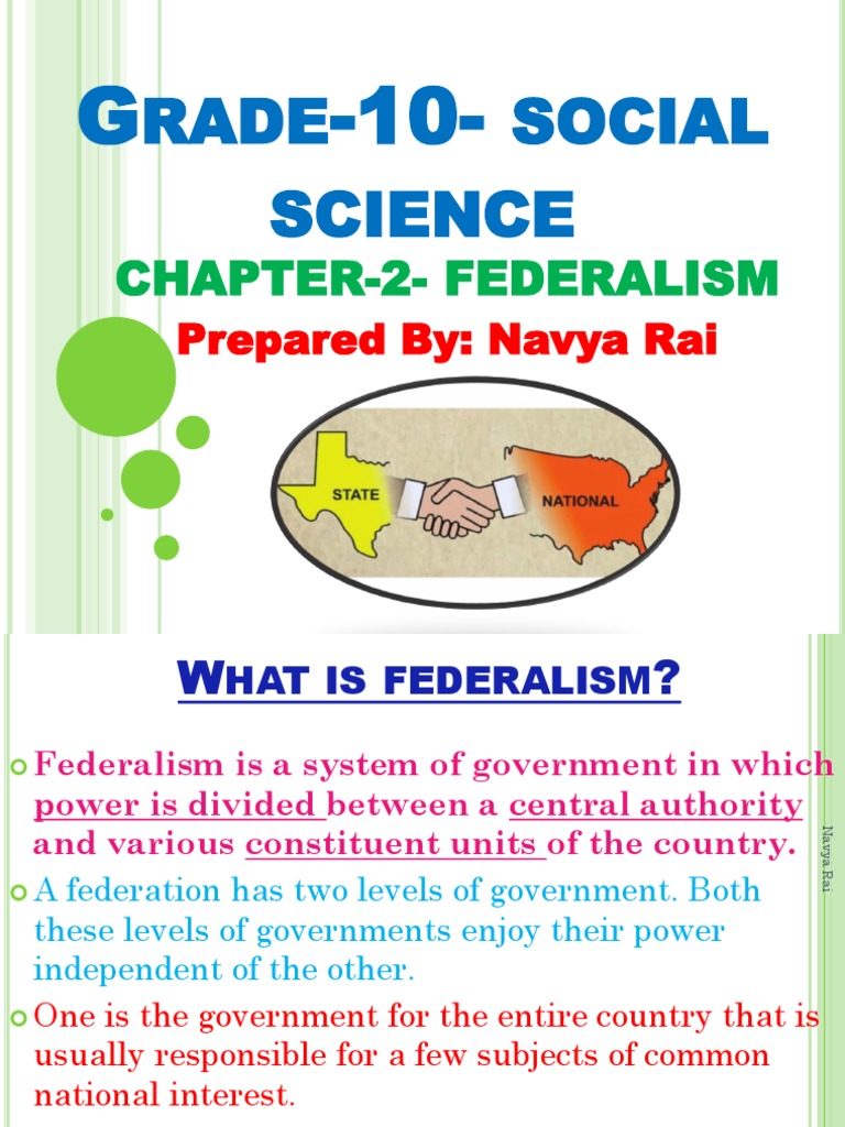 Ppt Of Federalism Pdf Political Charters Government