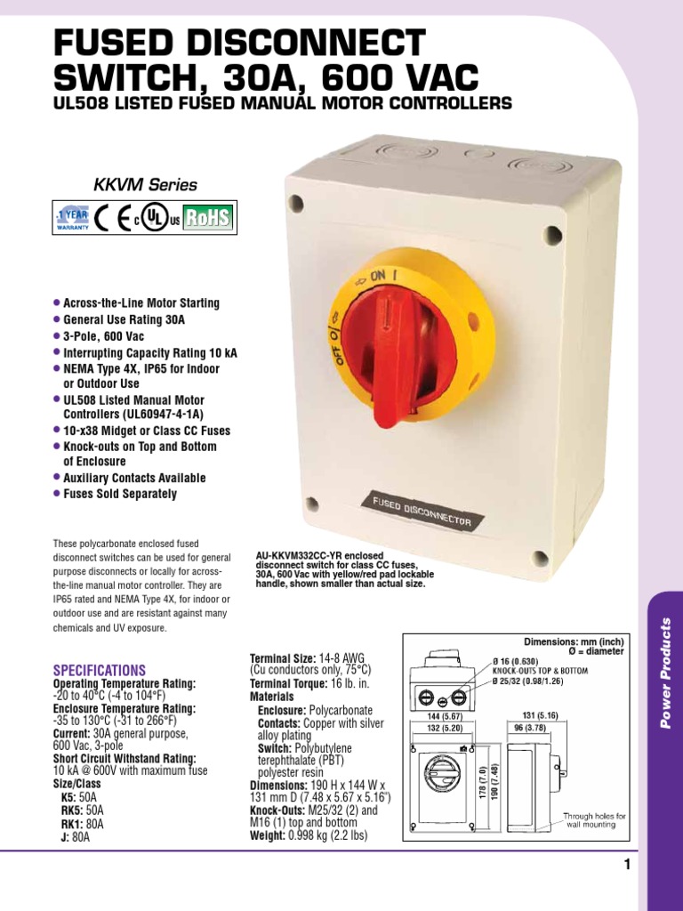 KKVM Series | PDF | Fuse (Electrical) | Electrical Engineering