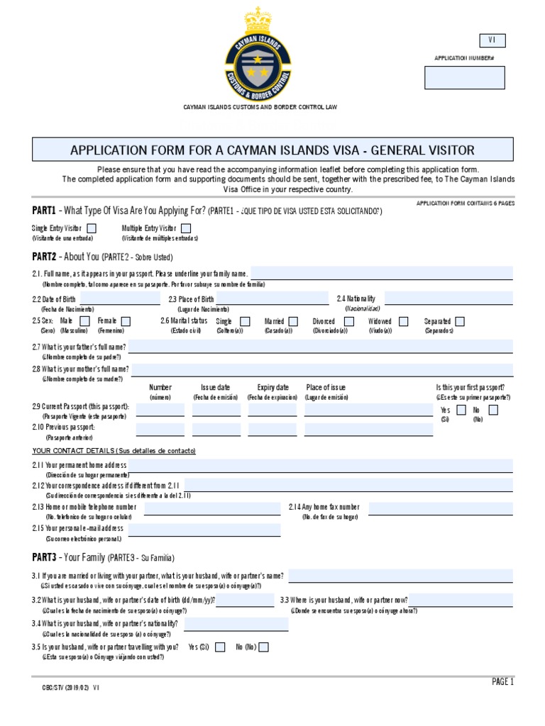 V1 - Visa - General Visitor - Application Form | PDF