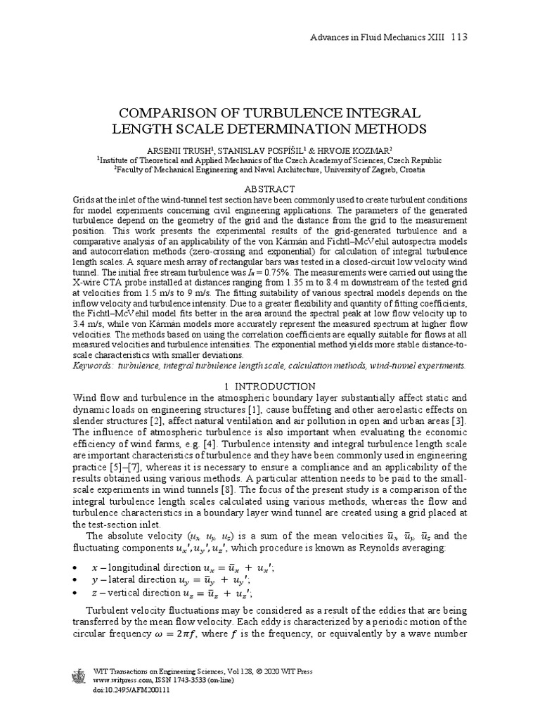 Arsenii - Trush - COMPARISON OF TURBULENCE INTEGRAL LENGTH SCALE ... Arsenii - Trush - COMPARISON OF TURBULENCE INTEGRAL LENGTH SCALE ...