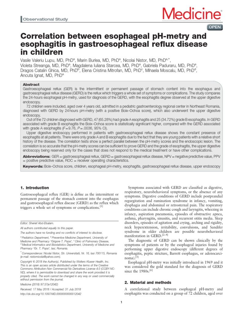 2 PH Metrie Esofagite Gerd | PDF | Science & Mathematics