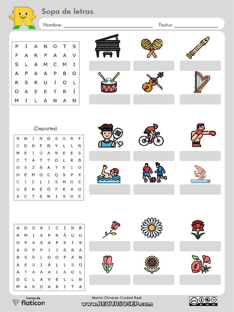 Sopas de Letras Sencillas 4 | PDF