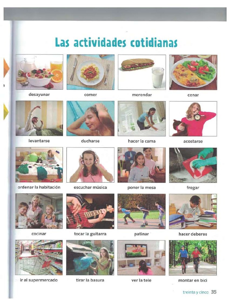 Vocabulario-Actividades Cotidianas | PDF