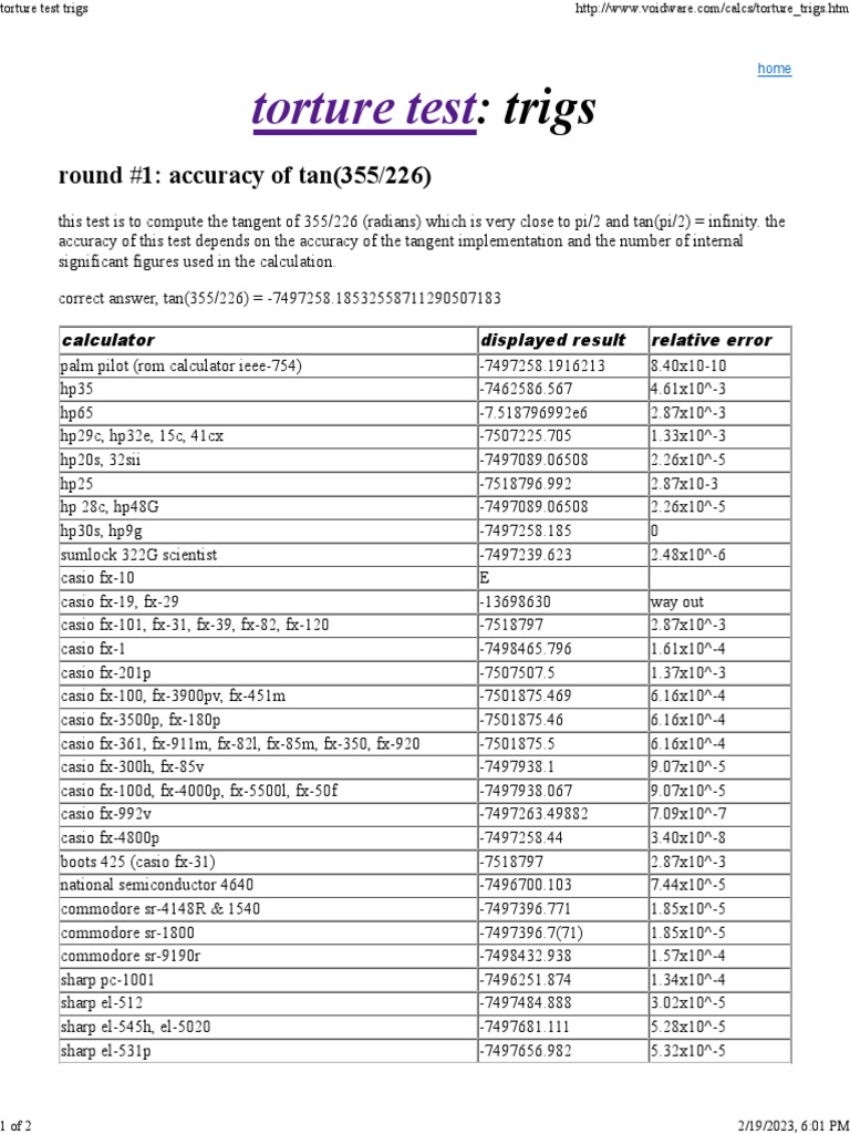 Calculator Accuracy Test Results | PDF | Computer Engineering | Classes ...