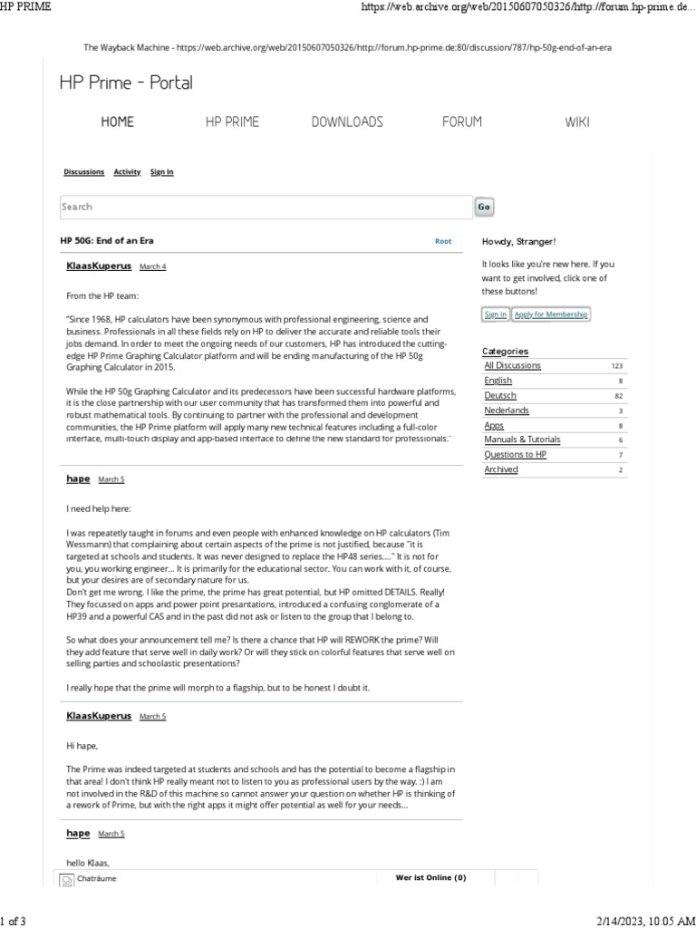HP 50G Discontinuation Announcement | PDF | Hewlett Packard | Calculator