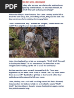 The Boy Who Cried Wolf Story | PDF | Wolves