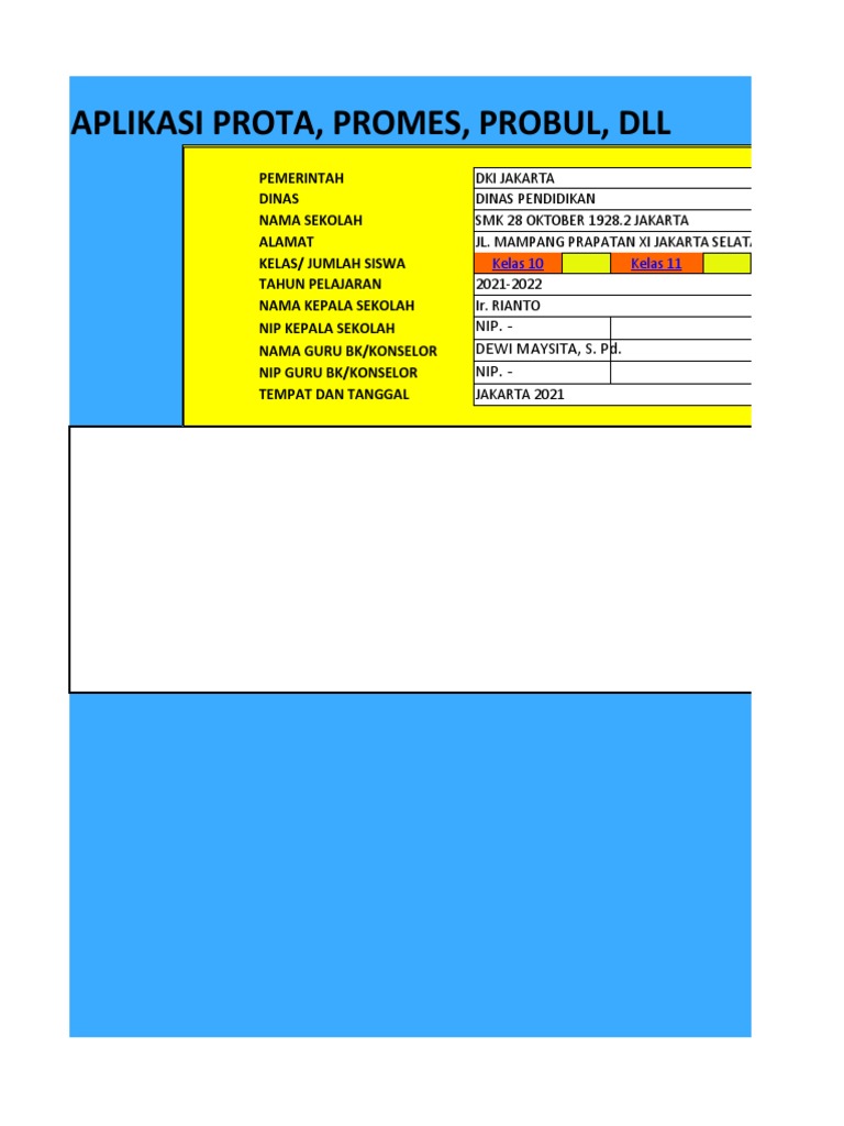 Aplikasi Program Kerja BK, Prota, Promes, Probul, DLL | PDF