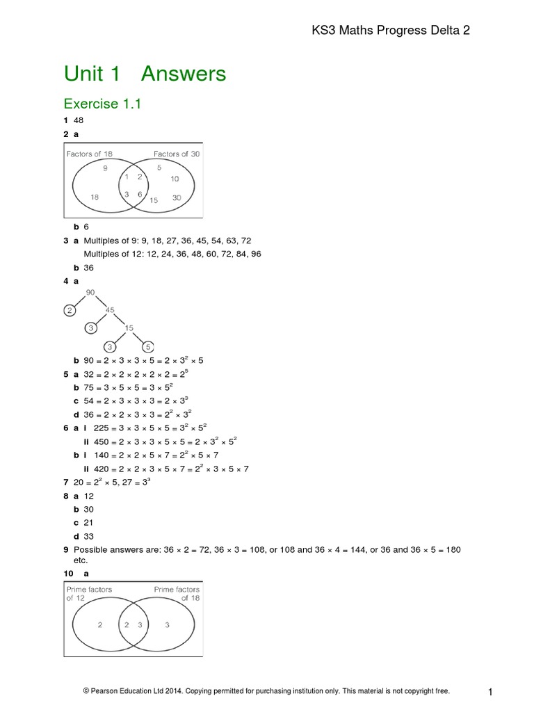 Dokumen - Tips Unit 1 Answers Mathematics With MR 2020-3-21 Ks3 Maths ...