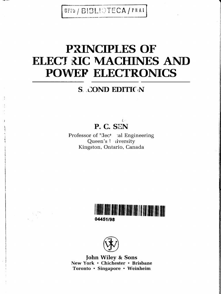 Livro 2 - Paresh C. Sen - Principles of Electric Machines and Power Electronics, Second Edition ...