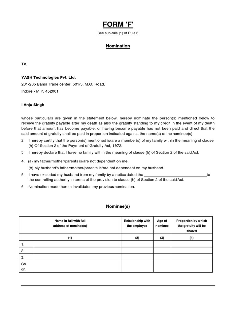 Gratuity Form F | PDF | Justice | Crime & Violence