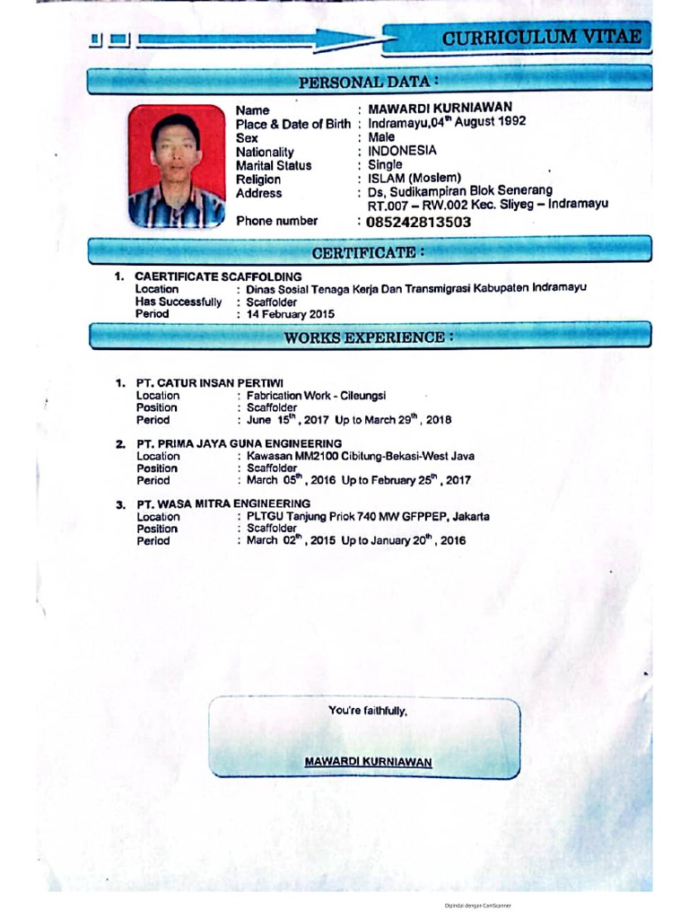 CV Mawardi | PDF