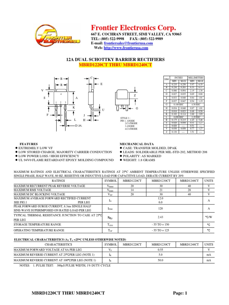 Datasheet 4 | PDF | Rectifier | Physical Sciences
