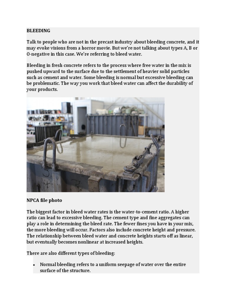 BLEEDING | PDF | Concrete | Cement