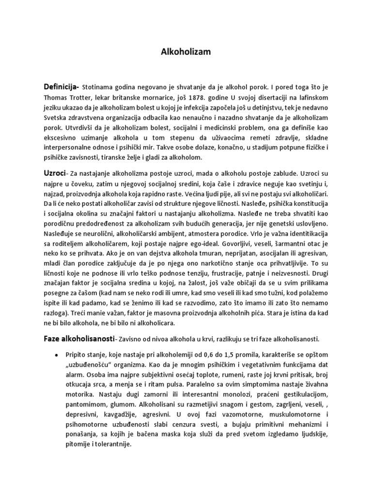 Alkoholizam | PDF