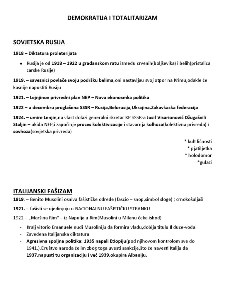 Demokratija I Totalitarizam | PDF